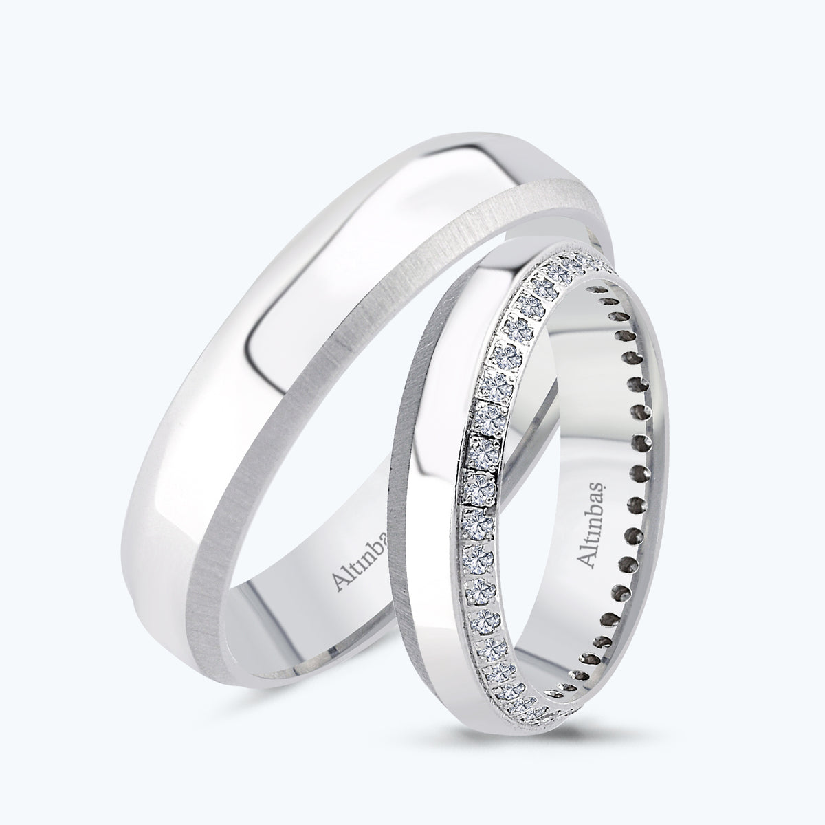 Couple Diamond Wedding Band Set CL0006-C | Altınbaş