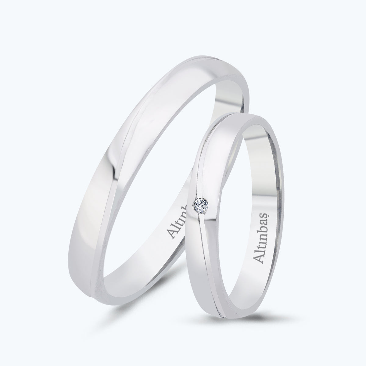 Couple Diamond Wedding Band Set D0202-C | Altınbaş