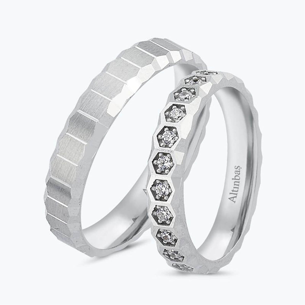 Couple Gold Wedding Band Set AL0311-C | Altınbaş