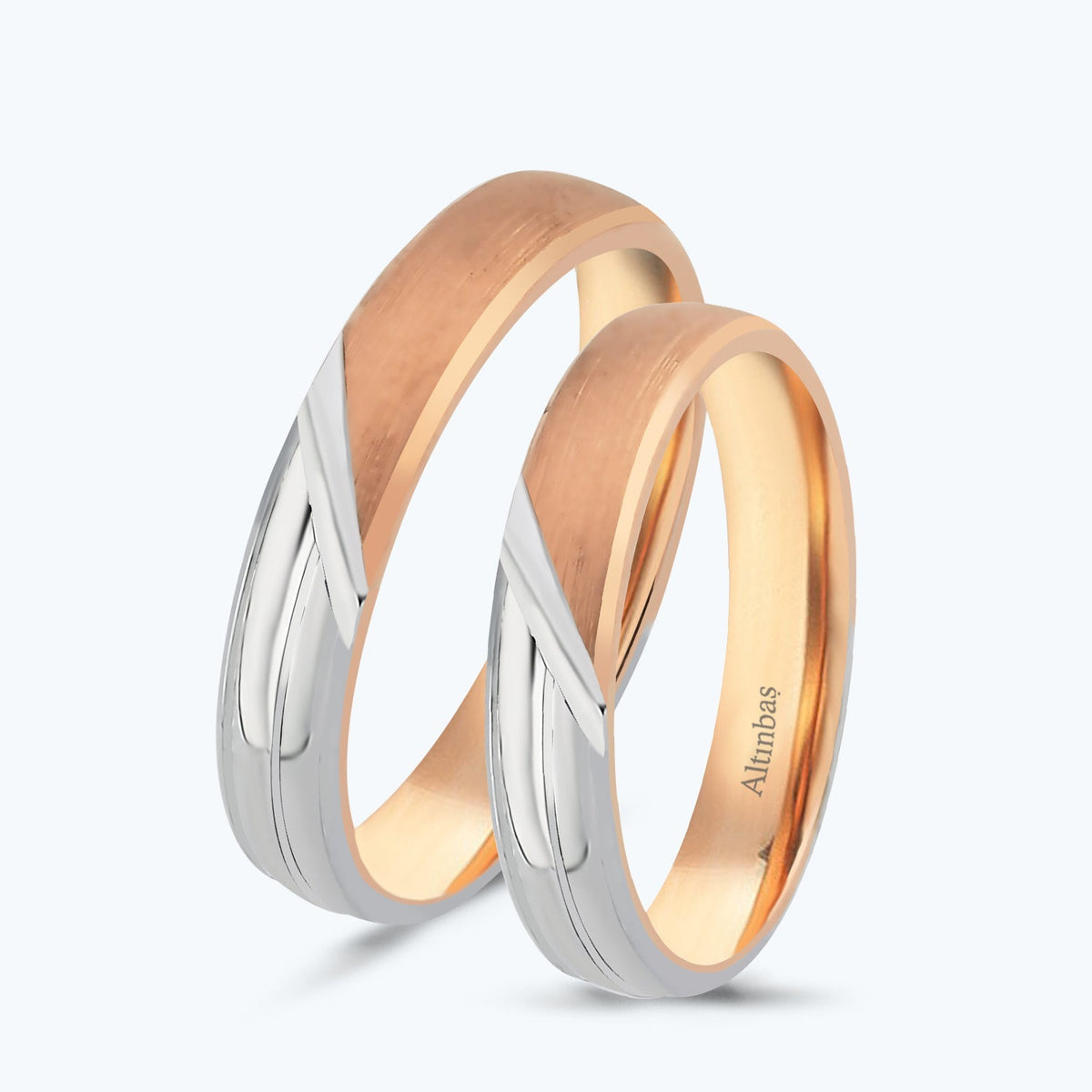 Couple Gold Wedding Band Set AL0400-C | Altınbaş