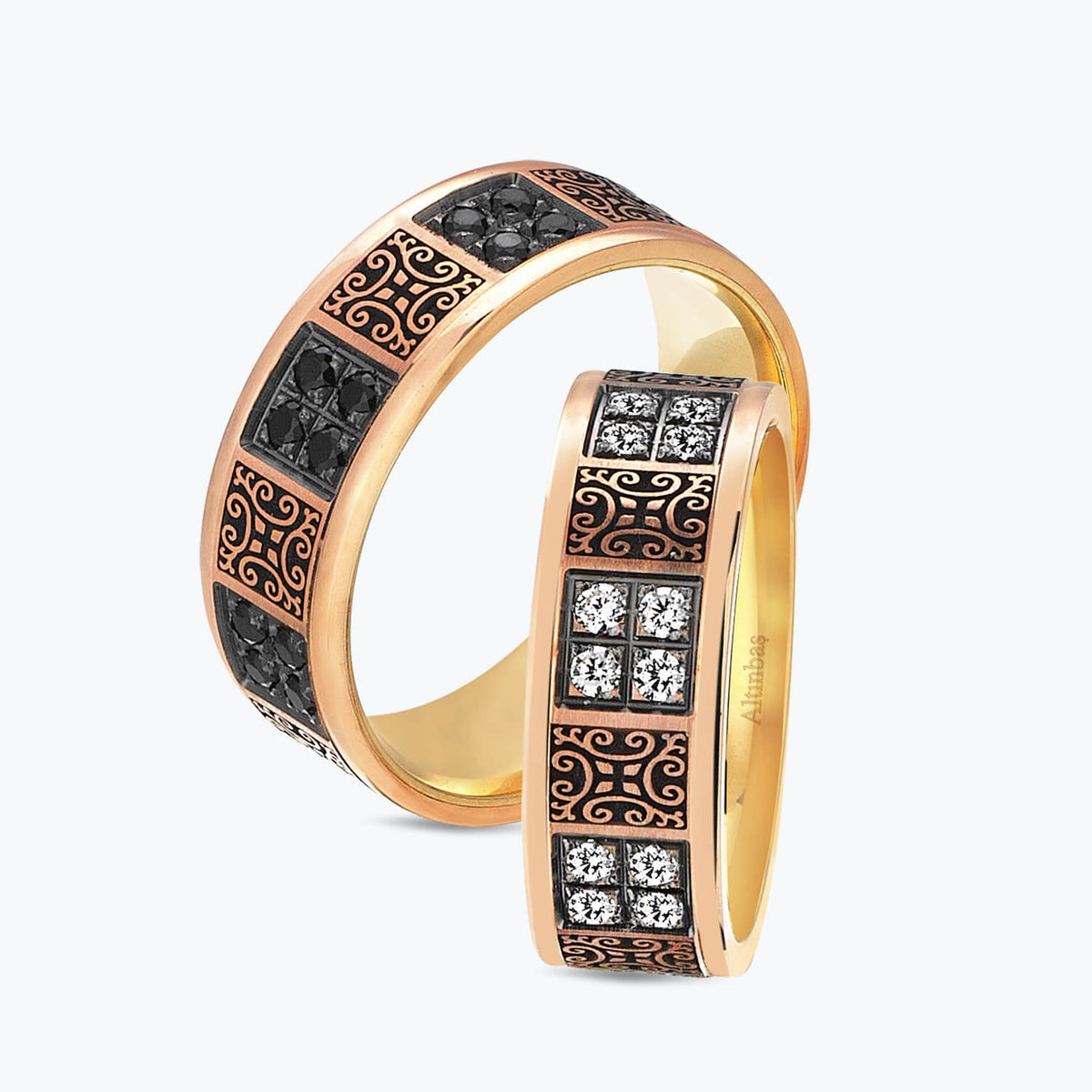 Couple Gold Wedding Band Set E0277-C | Altınbaş