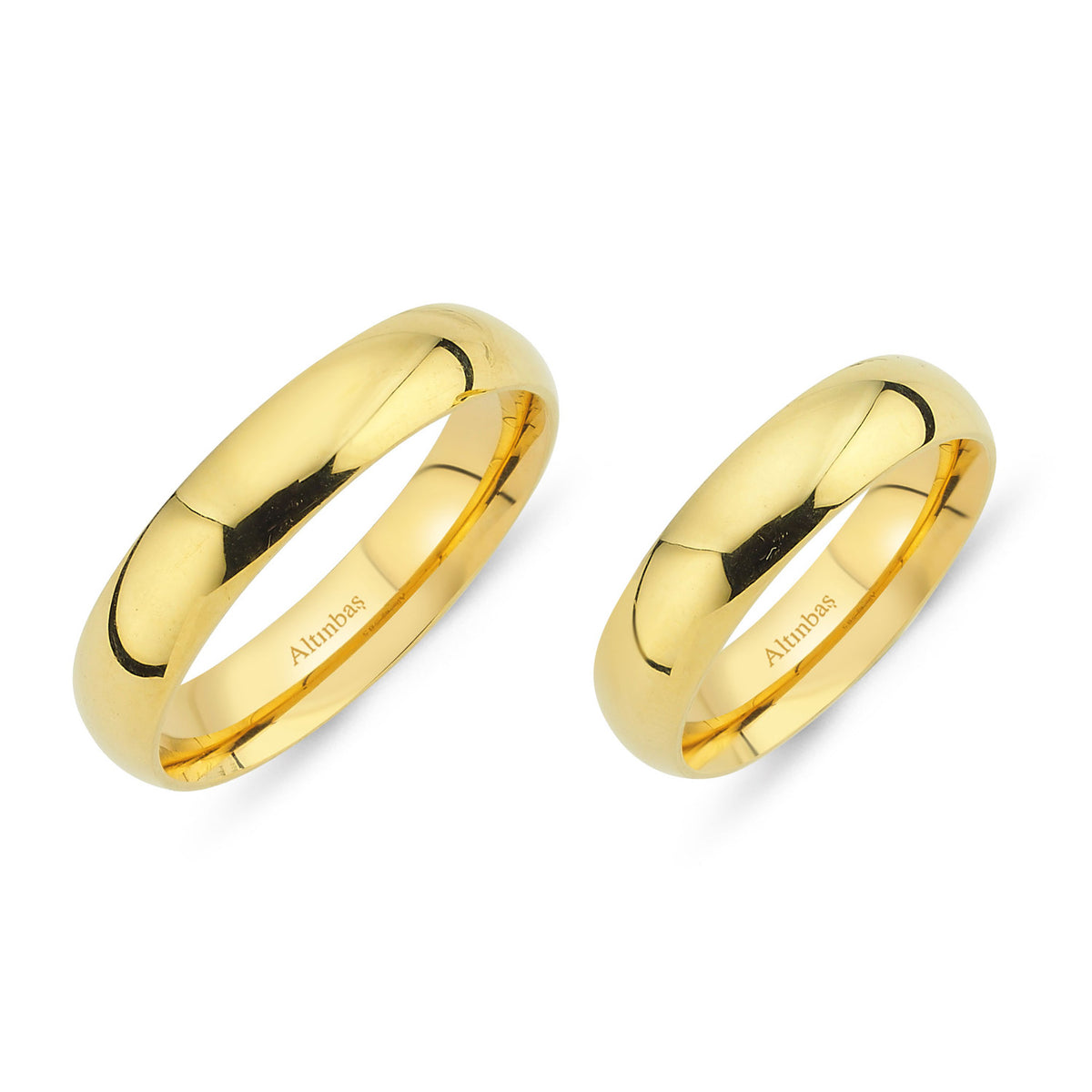 Couple Gold Wedding Band Set A2350-C | Altınbaş