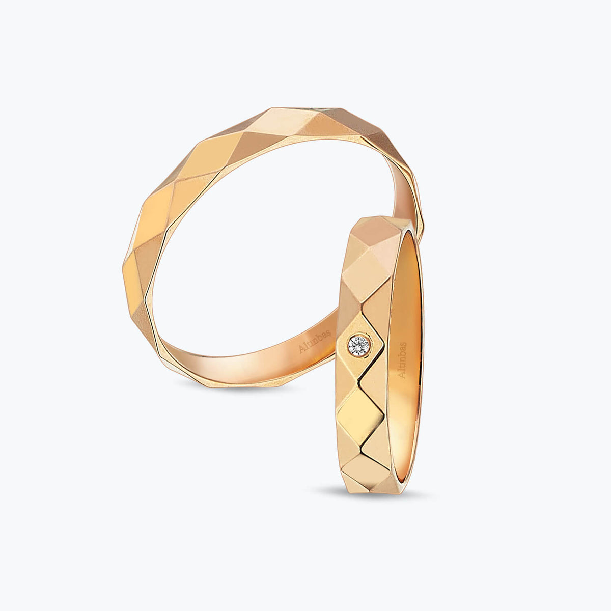 Couple Diamond Wedding Band Set ALP02-C | Altınbaş