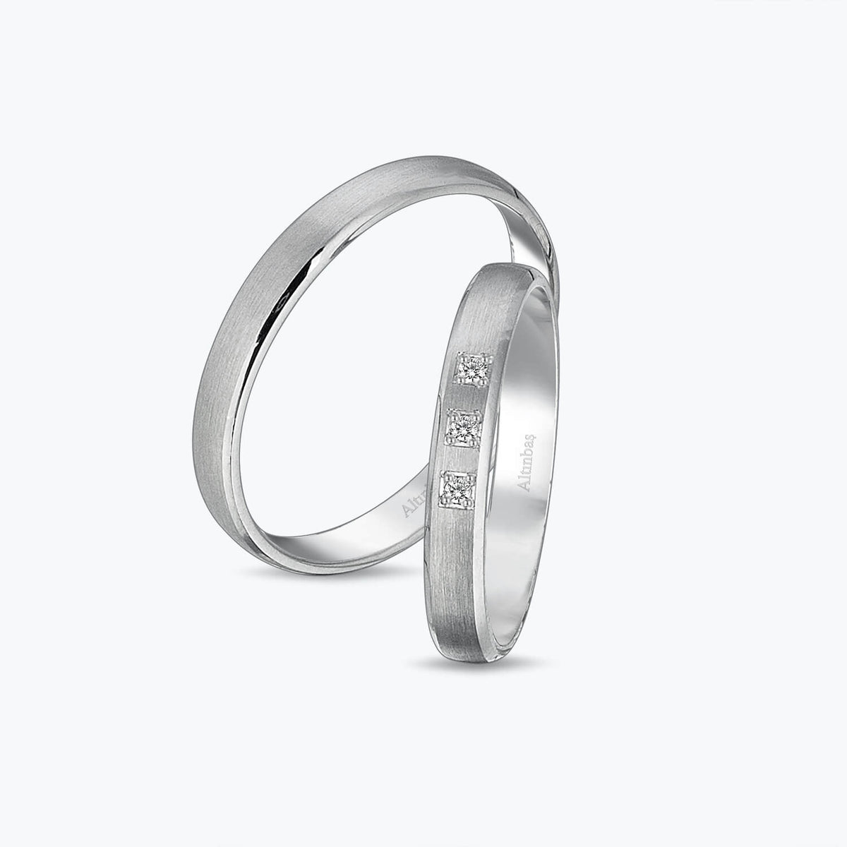 Couple Diamond Wedding Band Set D0208-C | Altınbaş